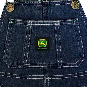John Deere baby boys Newborn Denim Overall Bib, Denim, 12 18 US