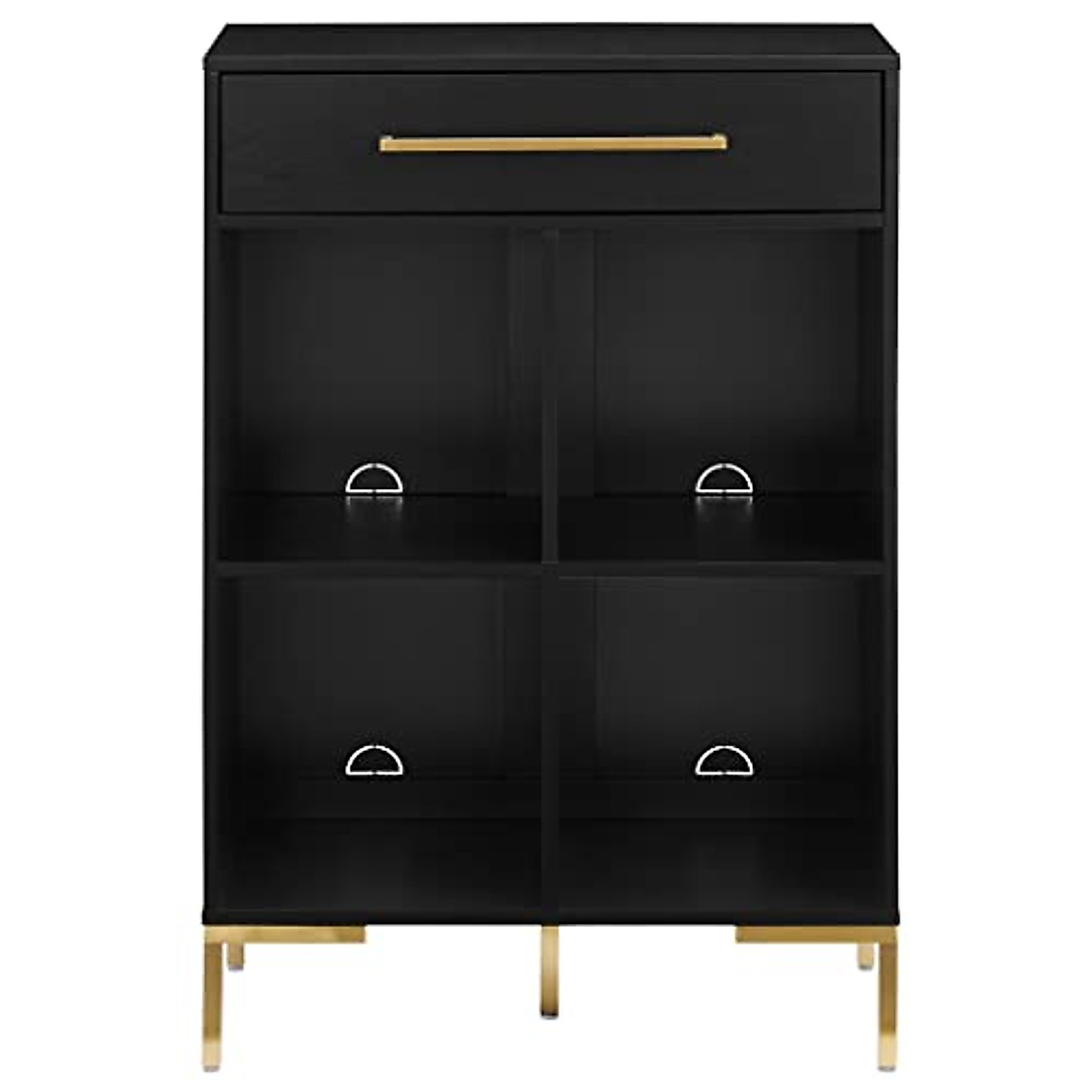 Crosley Furniture Juno Record Storage Cube Bookcase, Black