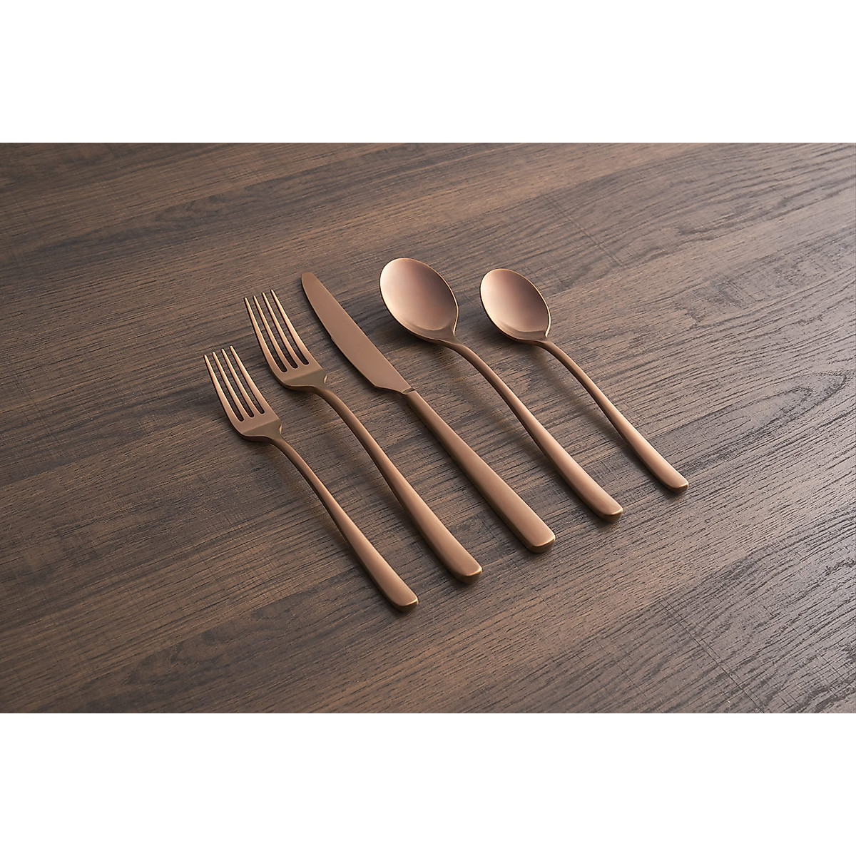 CAMBRIDGE Copper Satin Rise 20-Piece Flatware Set, Service for 4, 0