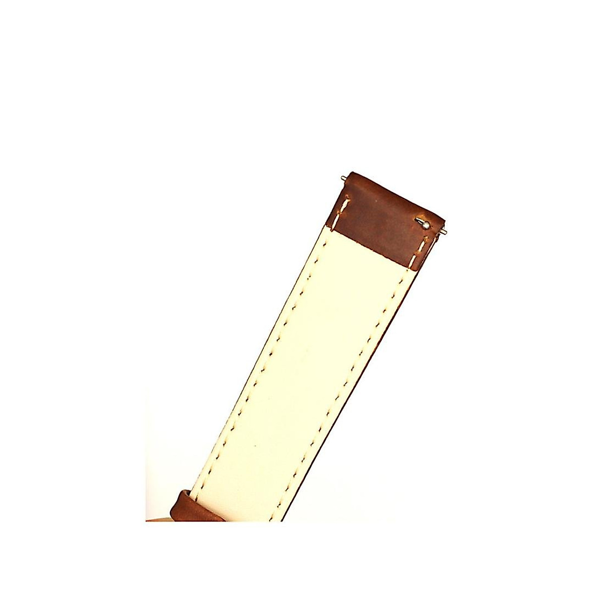 FimKaul 20mm Genuine Leather Watch Strap, Quick Release Strap Dark Brown Replacement WatchBand (Black)