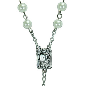 Cathedral Art Confirmation Pearl Rosary and Keepsake Box Gift Set, Confirmation Gifts for Boys and Girls, by Abbey & CA Gift, White