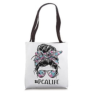 Messy Bun Glasses PCA Life Patient Care Assistant Nurse Life Tote Bag