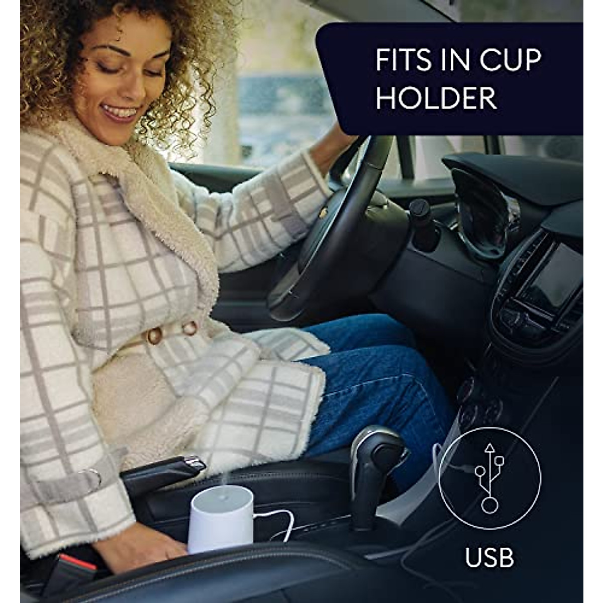 GENIANI Portable Small Cool Mist Humidifiers 250ML - USB Desktop Humidifier for Plants, Office, Car, Baby Room with Auto Shut Off & Night Light - Quiet Mini Humidifier (White)