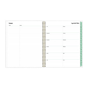 2023-2024 Blue Sky™ Laurel Frosted Polypropylene Weekly/Monthly Academic Planner, 8-1/2" x 11", Mint Green, July 2023 to