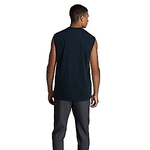 Fruit of the Loom Men's Eversoft Cotton Sleeveless T Shirts, Breathable & Moisture Wicking with Odor Control, Sizes S-4x, Muscle-2 Pack-Black Heather