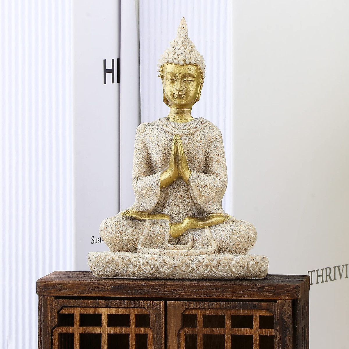 Baoblaze Buddism Buddha Ornaments Maitreya Fengshui Statue Sculpture Handmade Figurine for Home Desktop Office Decor