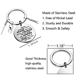 Dentist Gifts Keychain Dental Assistant Gifts Dental Gifts Dentist Graduation Gift You are Braver Stronger Smarter Than You Think New Dentist Gifts (keychain)