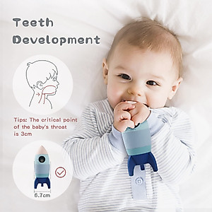 Macabaka Silicone Rocket Toy Set, 5 Pack Baby Stacking Toys with U-Shaped Astronaut Toy, Montessori Pre-School Astronaut Toy, Food Grade Silicone Stacking Rocket Toy for Toddlers 1-3, Astronaut