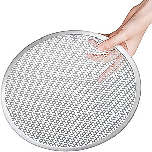 RHBLME 3 Pack Aluminum Alloy Pizza Baking Screen, 12 Inch Pizza Screen Restaurant-Grade Baking Screen for Oven, Round Pizza Crisper Tray Pizza Baking Tray for Home Kitchen, BBQ, Seamless