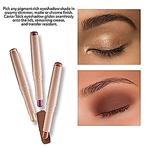 MAEPEOR Matte Shimmer Eyeshadow Stick 10 Colors Cream Eyeshadow Pen Waterproof and Long Lasting Shadow Stick (103# Putty)