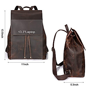 S-ZONE Women Genuine Leather Tote Bag Shoulder Handbag Bundle with Backpack Purse