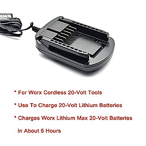 WETOOLPLUS WA3742 Replacement Worx Battery Charger 20v for Lithium Ion Batteries WA3520 WA3525 WA3575 WA3578
