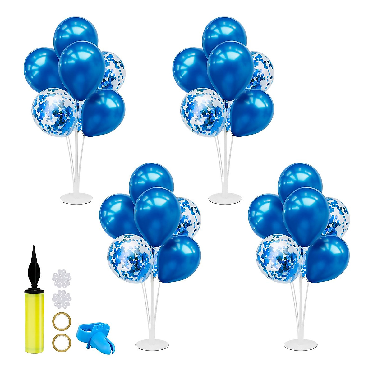 ZJDHPTY Blue Balloon Stand Centerpiece Table Decorations for Men's Birthday Father's Day Retirement Graduation Decorations Class of 2025(Blue set4)