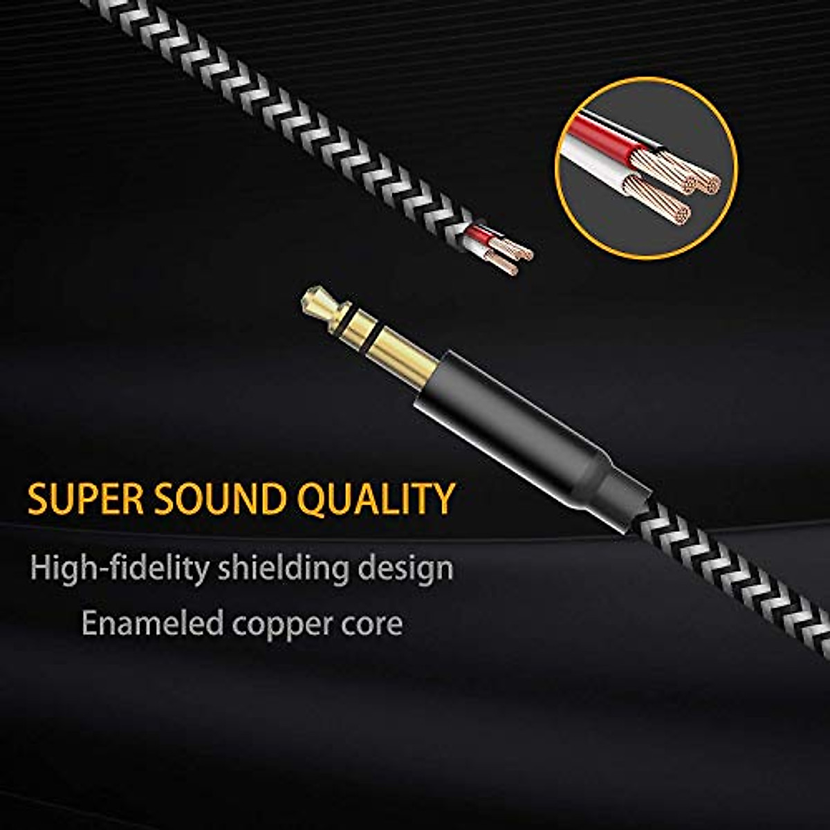 Aux Cord for iPhone,2022 Newest 3.5mm Aux Cable Compatible with iPhone 14/13/12/11/ Pro/Max/SE/10/8/7/ Plus, 8 pin , 1/8 Audio Auxiliary Cord for Car Stereo, Headphone, Speaker, Black & White, 3.3ft