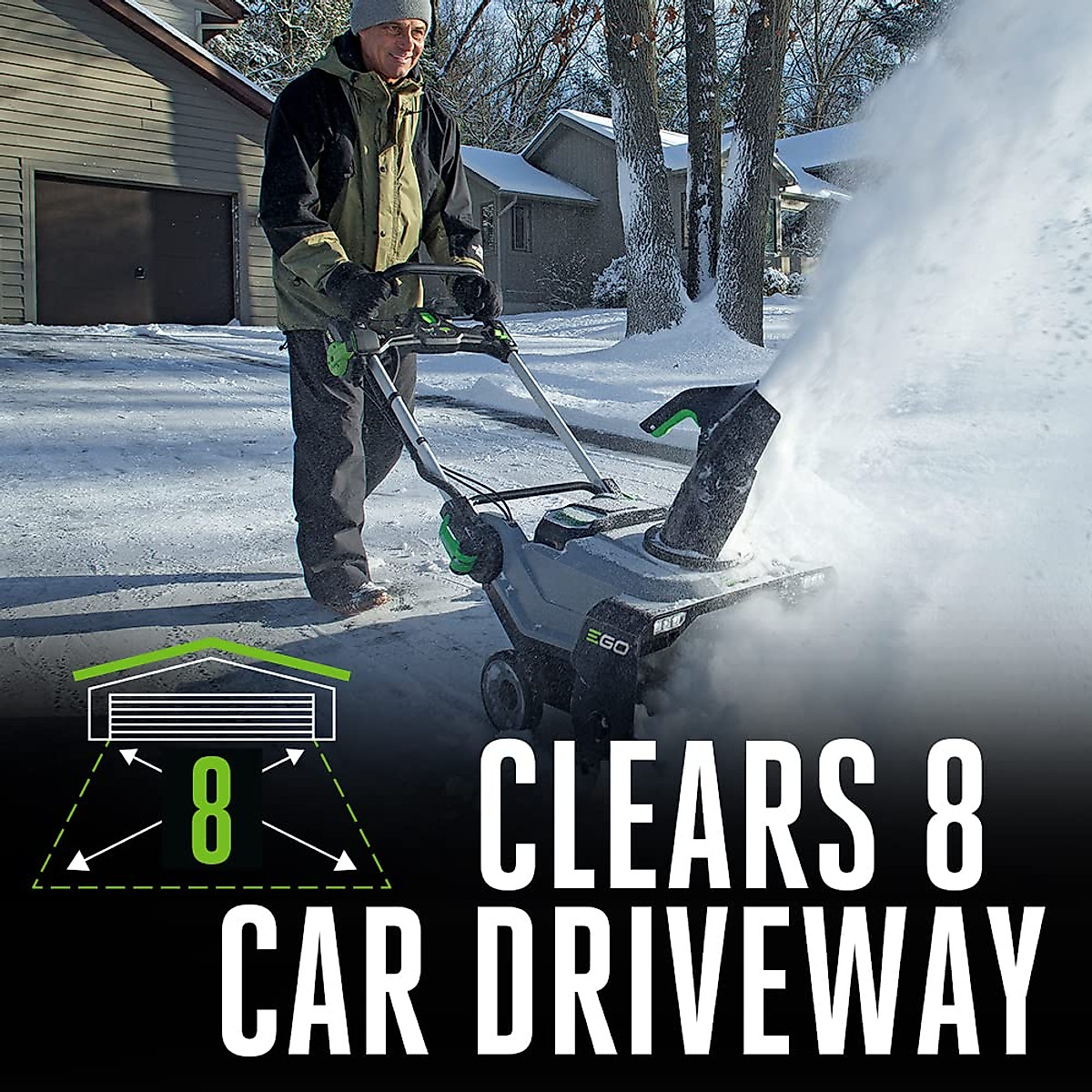 EGO Power+ SNT2101 21-Inch 56-Volt Lithium-Ion Cordless Snow Blower with Peak Power - 2 x 4.0Ah Battery and 320W Charger Included, Black