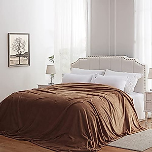 Hboemde Throw Blanket Brown Warm Fleece Blanket Lightweight Bed Blankets for Couch Sofa All Seasons (50"x60")