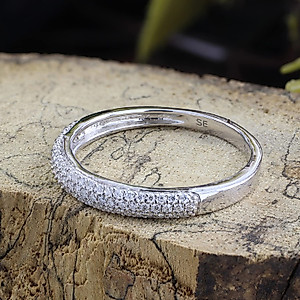 SAVEARTH DIAMONDS 1/4 Carat Round Cut Lab Created Moissanite Diamond Engagement Wedding Band Ring In 14k White Gold Over Sterling Silver Jewelry For Women (0.25 Cttw) Ring Size-6