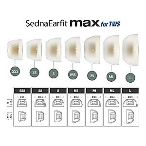 AZLA SednaEarfit MAX for TWS (3 Pairs (Size M/ML/L))
