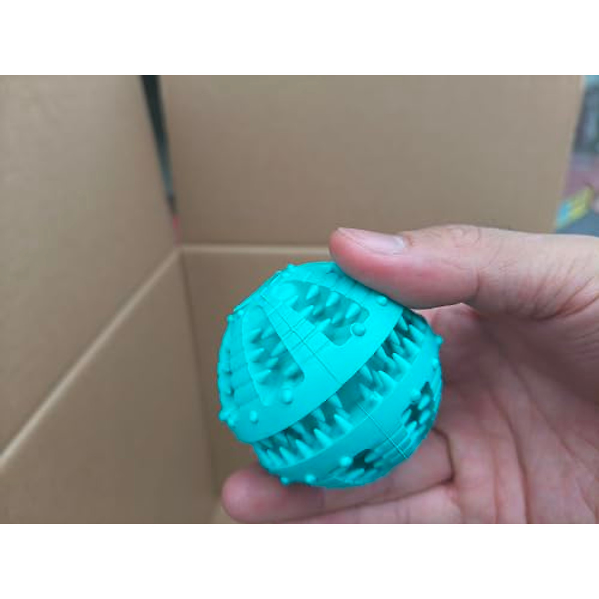 MMSGA 2 Pcs Dog Toy Teeth Ball,Dog Puzzle Toy,Treat Dispensing Dog Toys,Non Toxic Tear Resistant Natural Rubber Toy Ball for Pet Teeth Cleaning/Chewing/Playing/Training (Blue+Blue, 2.36in)