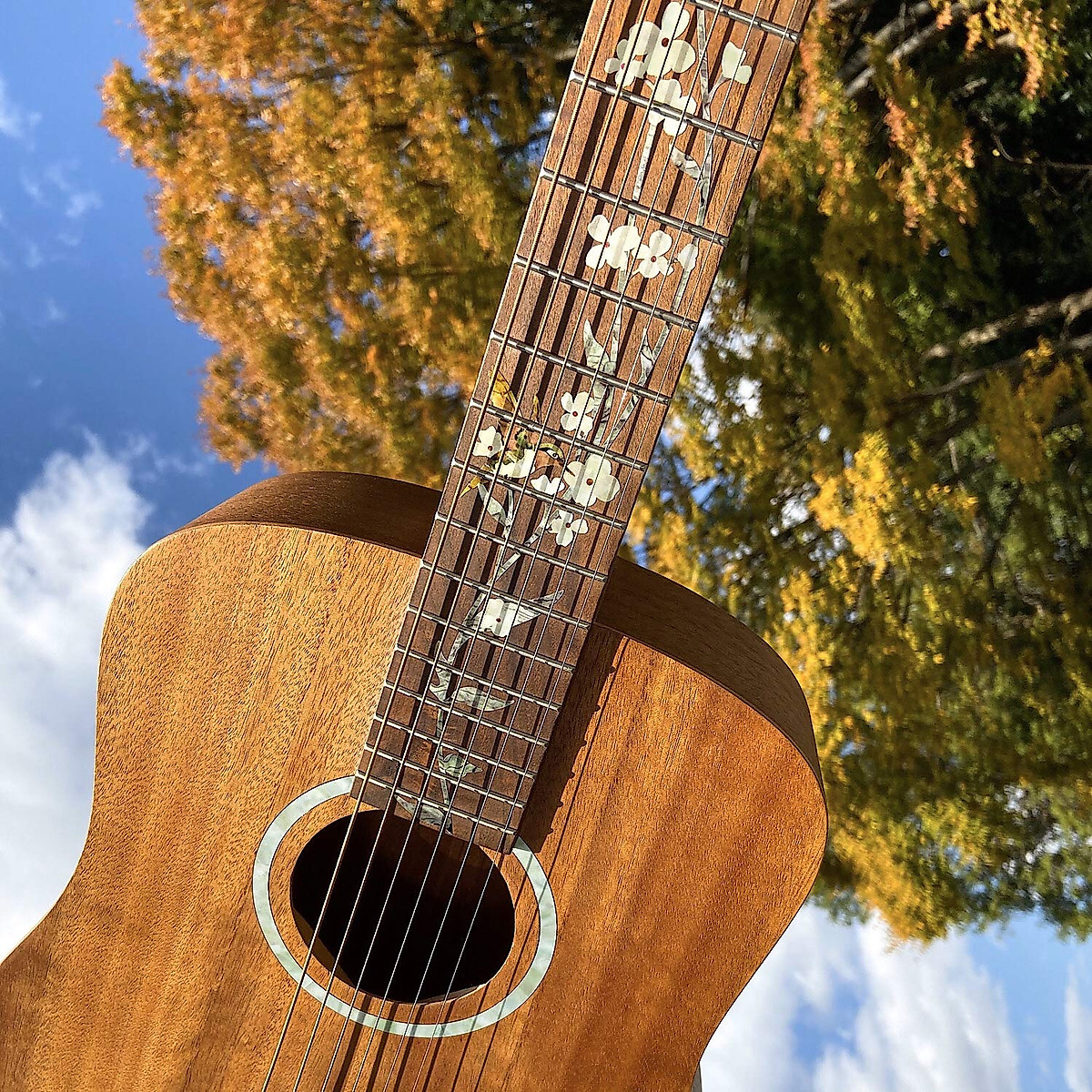 Inlay Sticker Fret Markers for Guitars - Tree of Life w/Hummingbird, FT-055TL-HM