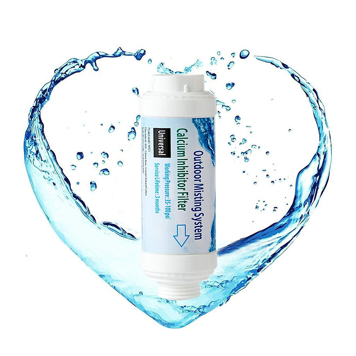 H&G lifestyles Misting System Calcium Inhibitor Filter for Patio Misters Inline Water Filter Effectively Reduce Hard Water Spots, Soften Water (Pack of 4)