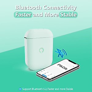 PikDik Mini Portable Label Maker - Label Maker Machine with Tape Label Printer for Labeling Jars Bins Home Organizing Office Compatible with iPhone Android USB Rechargeable Easy to Use,Green