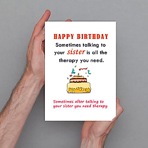 Dapofajo Sister Birthday Card, Happy Birthday Card to Sister, Funny Birthday Card for Sister, Hilarious Bday Card from Sister