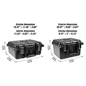 Olympia 13.47" Waterproof Hard Case with DIY Customizable Foam, Fit use of Gear, Equiment, Camera and so on