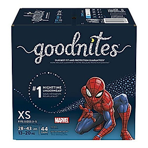 GoodNites Bedwetting Underwear for Boys, Xs, 44 Ct, Size 3-Boy, 44 Count
