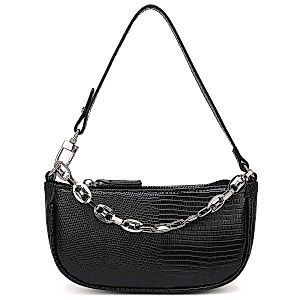 HORSE&TIGER Women Small Shoulder Bag Mini Purse Womens Crossbody Clutch Purses with Zipper Closure (Black)