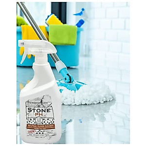 STONE PH Neutral Floor Cleaner Kitchen & Home Cleaning Surfaces: Safe, Orange, Spray, Marble, Granite, Quartz, Travertine, Non Abrasive & Non Toxic, Biodegradable, Lavender, (25 fl. Oz)