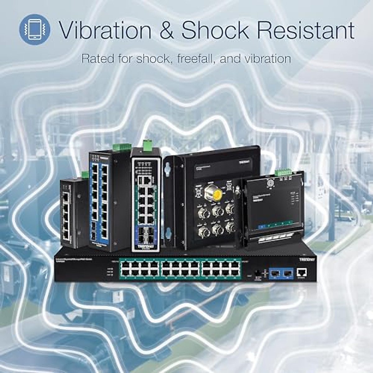 TRENDnet 16-Port Hardened Industrial Unmanaged Gigabit 10/100/1000Mbps DIN-Rail Switch w/ 16 Gigabit PoE+ Ports, Lifetime Protection, TI-PG160