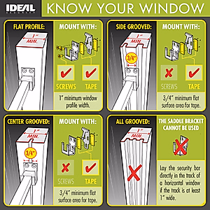 Ideal Security Window Security Bar with Childproof Lock, Adjustable Window Lock AC Units and Inside Security, Horizontal and Vertical Sliding Window Bar, White (15.7-26.75 Inches)