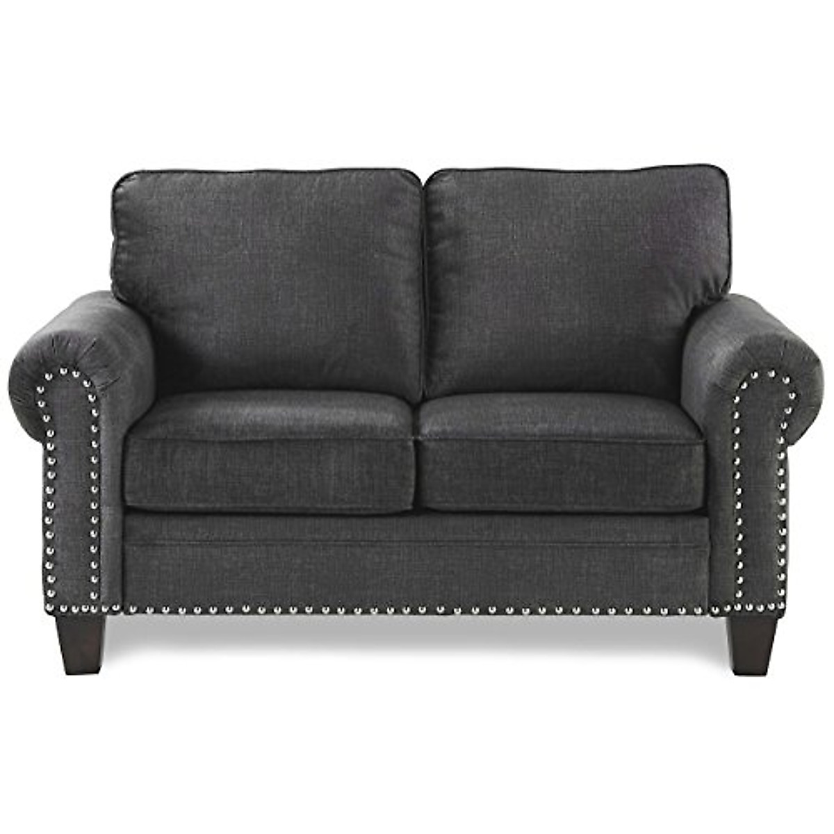 Homelegance Cornelia 63" Fabric Loveseat, Dark Gray