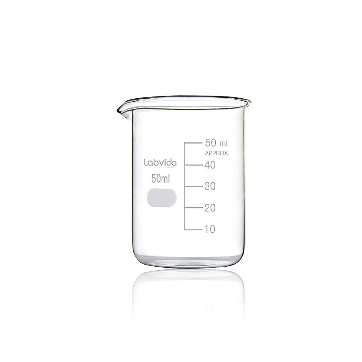 Labvida Upgrated 3 Size Low Form Beaker Set, 50ml 100ml 250ml, 3.3 Boro Glass Beakers with Printed Graduation, LVA017