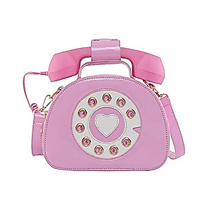 SUKUTU Telephone Shaped Purse Shoulder Crossbody Tote Bags Women Retro Phone Top-Handle Handbags for Girls