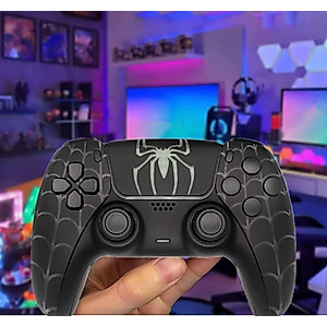 Touchpad Front Housing Shell for for PS5 Controller DIY Shell Custom Touch Pad Cover Spider Pattern Faceplate BDM-020