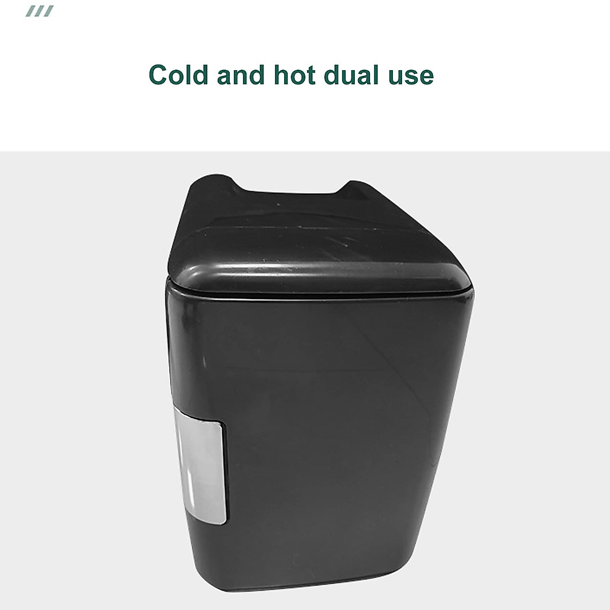 DAUZ Mini Fridge, Small Refrigerator ABS Cooler Warmer 6 Can for Hotel (US Plug)