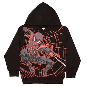 Marvel Spider-Man Miles Morales Pullover Hoodie for Boys and Toddlers (Size 18-20, Black)