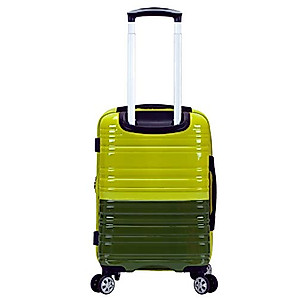 Rockland Melbourne Hardside Expandable Spinner Wheel Luggage, Two Tone Green, Carry-On 20-Inch
