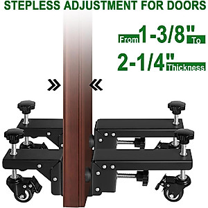 Door Dolly Door Installation Hardware Tool Kit Sturdy Construction Heavy Duty Lifter Clamping Range 1 3/8 to 2 1/4 Inch Thick Doors Adjustable for Commercial & Residential Use