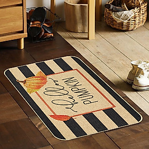 Erweicet Fall Hello Pumpkin Maple Mat Autumn Pumpkin Maple Doormat Thanksgiving Front Door Fall Blanket Fall Outdoor Non Slip Mat Autumn Harvest for Indoor Outdoor Mat