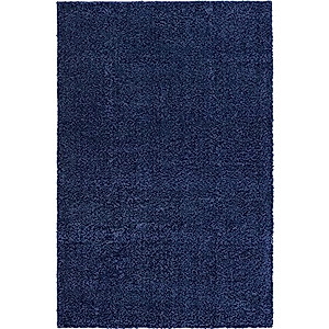 Unique Loom Solo Collection Area Rug - Calabasas (4' 1" x 6' 1" Rectangle, Navy Blue)