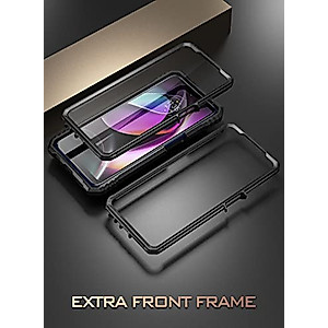 Poetic Revolution Case for Motorola Moto G 5g 6.5" (2022), [6FT Mil-Grade Drop Tested], Full-Body Rugged Dual-Layer Shockproof Protective Cover with Kickstand and Built-in-Screen Protector, Black