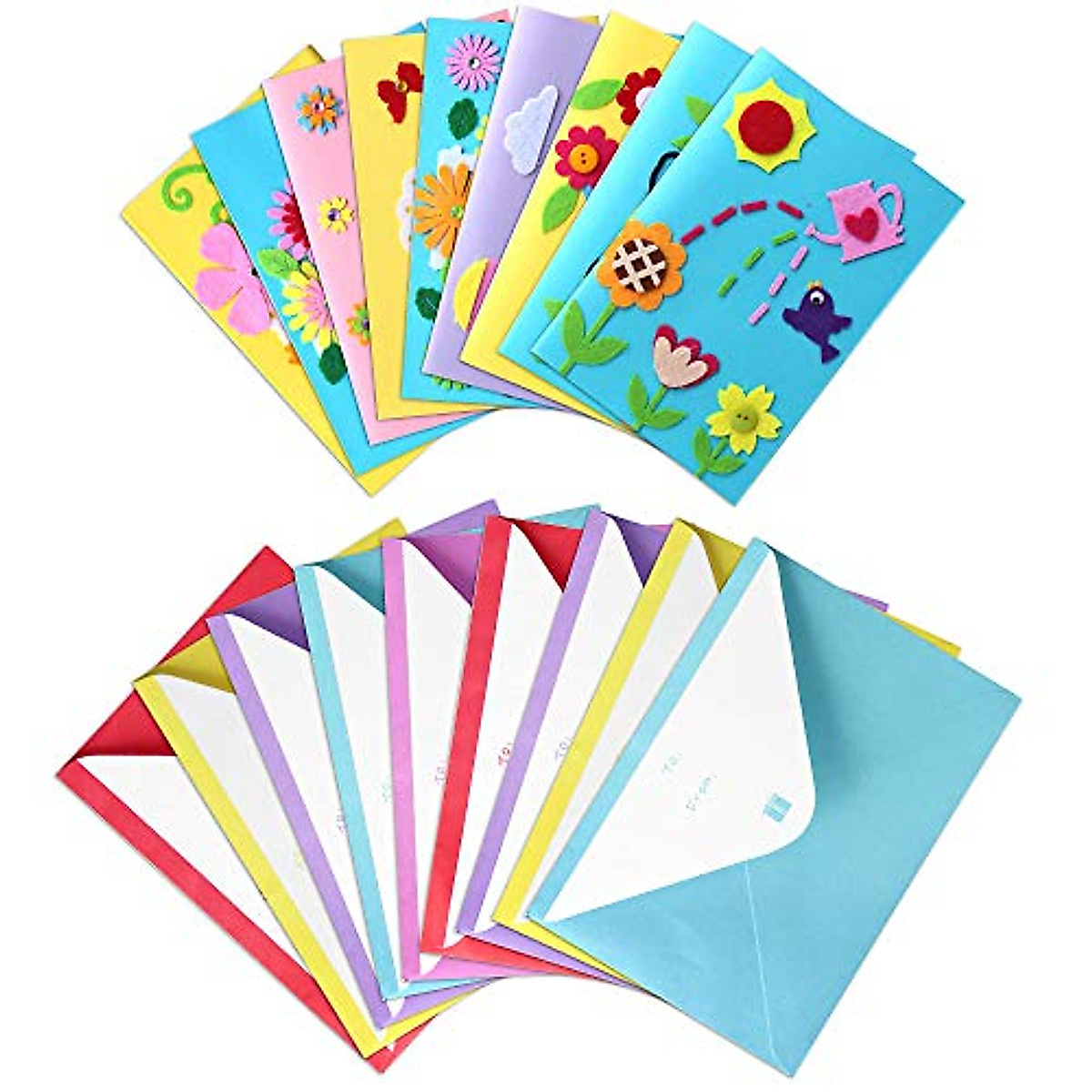 Hicdaw Kids Greeting Card Making Kit, 9Pcs Card Making Kits for Kids Thank You Card Kit DIY Handmade Card Making Supplies Art Crafts Crafty Set Teacher's Day Gifts