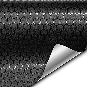 VViViD+ Honeycomb Matte Black Medium Pattern Car Wrap Vinyl (1ft x 5ft)
