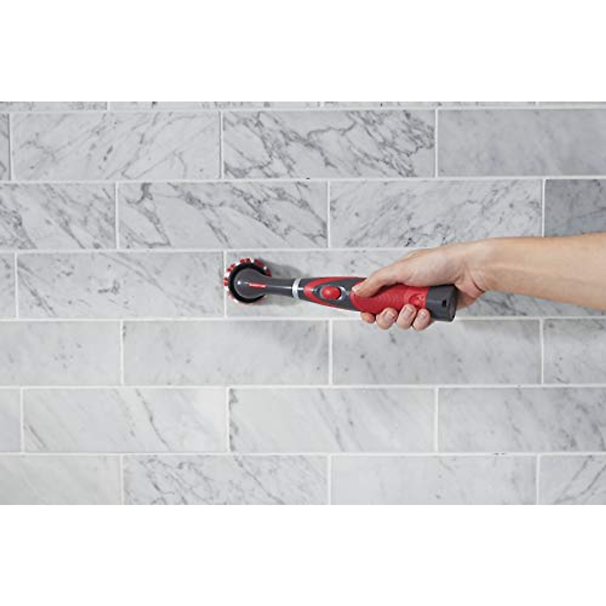 Rubbermaid Cleaning Power Electric Scrub Brush Microfiber Refill Kit, 2 Pieces, Red/Gray, Multi-Purpose Scrub Brush Refills Compatible with Rubbermaid Power Scrubber