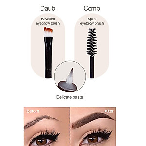 Tinted Thickening Eyebrow Mascara with Two Eyebrow Brushes,Brow Fast Sculpt,Waterproof,Transfer-proof,Eyebrow Tinting Kit- Cruelty Free - Light Medium Brown (2 Pack) (01 Brown)