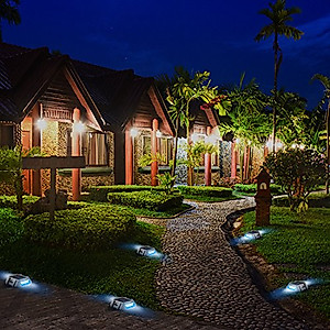 SUNWIND Blue Solar LED Lights - 4 Pack Solar Deck Lights Blue Marker Solar Lights Outdoor for Garden, Driveway, Pathway, Patio