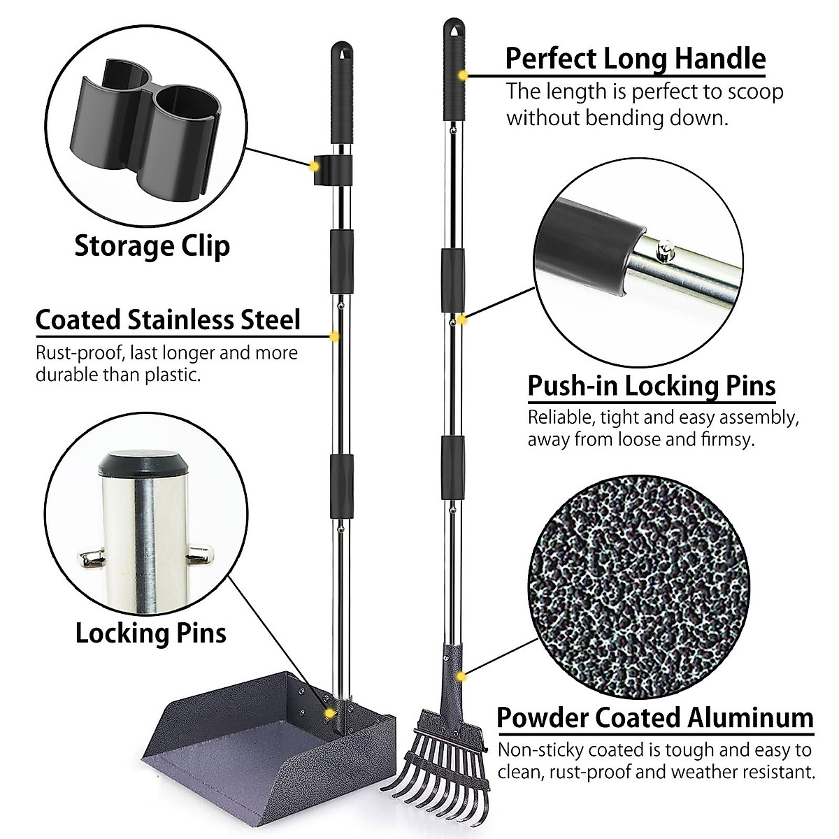 Meegood Dog Poop Trash Can for Outdoors with Dog Pooper Scooper, 20L/5.2 Gal Large Capacity Dog Waste Trash Can with Lid, Pedal and Removable Inner, Pet Waste Disposal Station Odor Control Outside